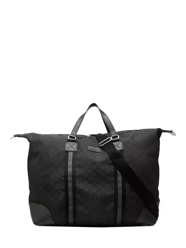 Gucci Gg Nylon Web Duffle Bag - Black