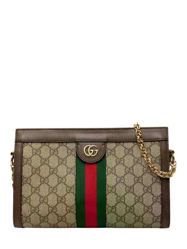 Gucci Ophidia Gg Supreme Web Ophidia Chain Crossbody Bag - Neutrals