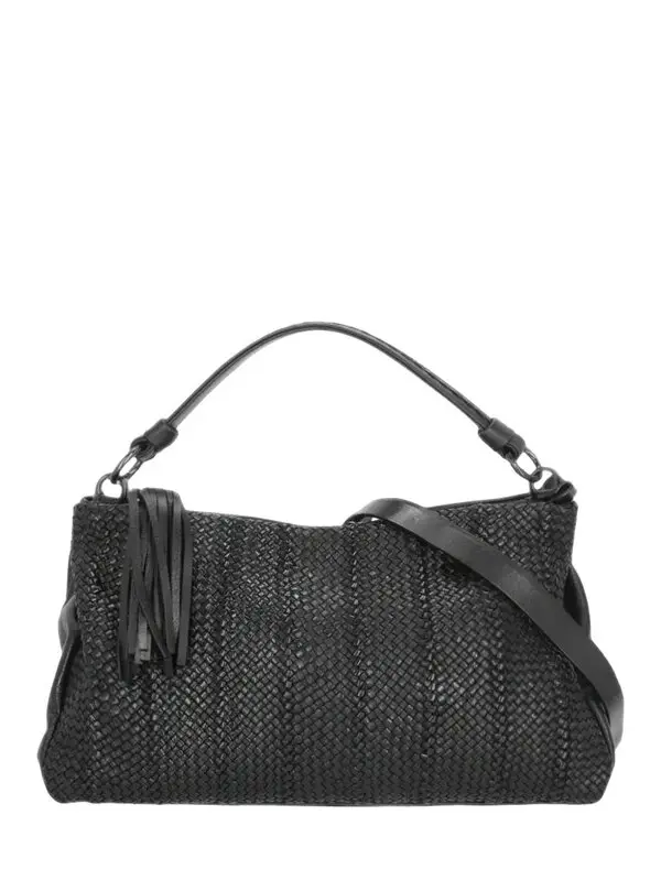 REPTILE'S HOUSE Braided Leather Shoulder Bag - Black