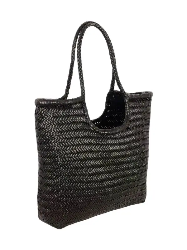 Dragon Diffusion Ns Diagonal Triple Jump Woven Leather Tote Bag - Black