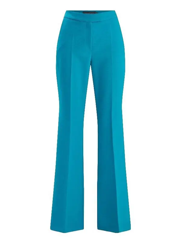 EXQUISE High Waisted Flared Trousers - Blue