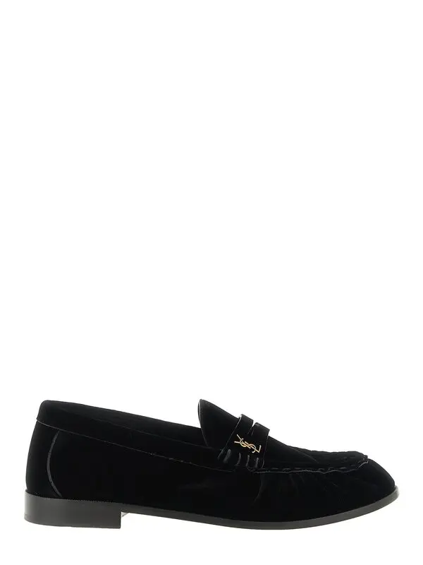 Saint Laurent Le Loafer Velvet Loafers - Black