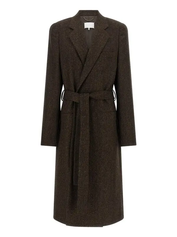 MAISON MARGIELA Four Stitches Wool Coat - Brown