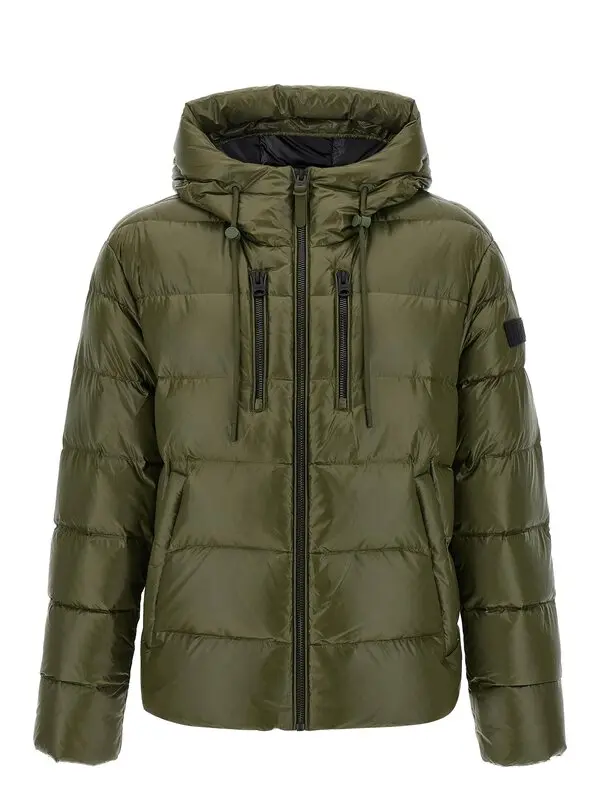 Mackage Victor-r Down Jacket With Adjustable Hood And Drawstring Hem - Green