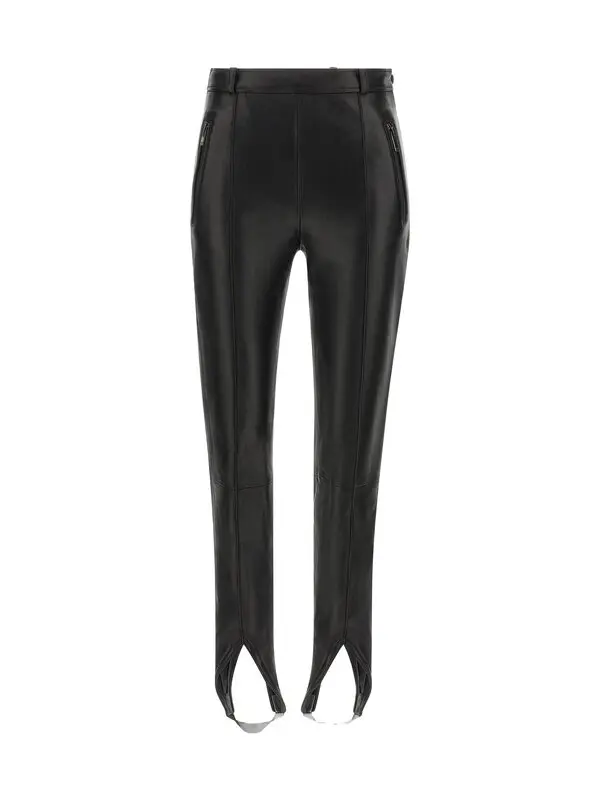 Balmain Leather Fuseau Leggings - Black