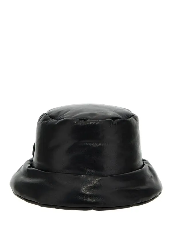 Prada Nappa Leather Bucket Hat - Black