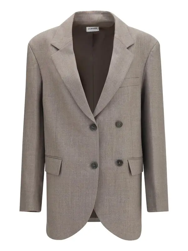 P.a.r.o.s.h Virgin Wool Double-breasted Blazer - Cream