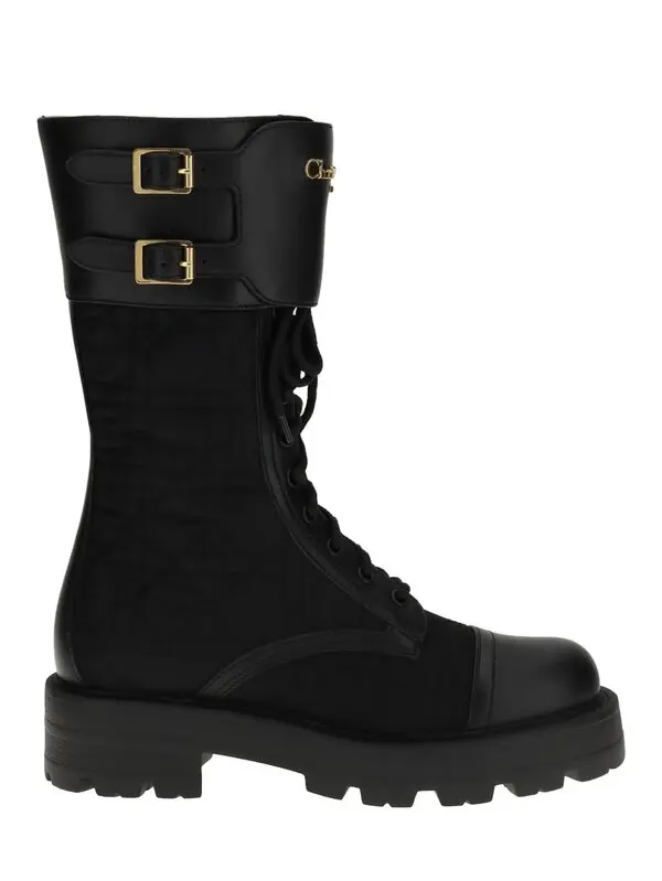 Dior D-trap Low Boot With Buckled Straps - Black