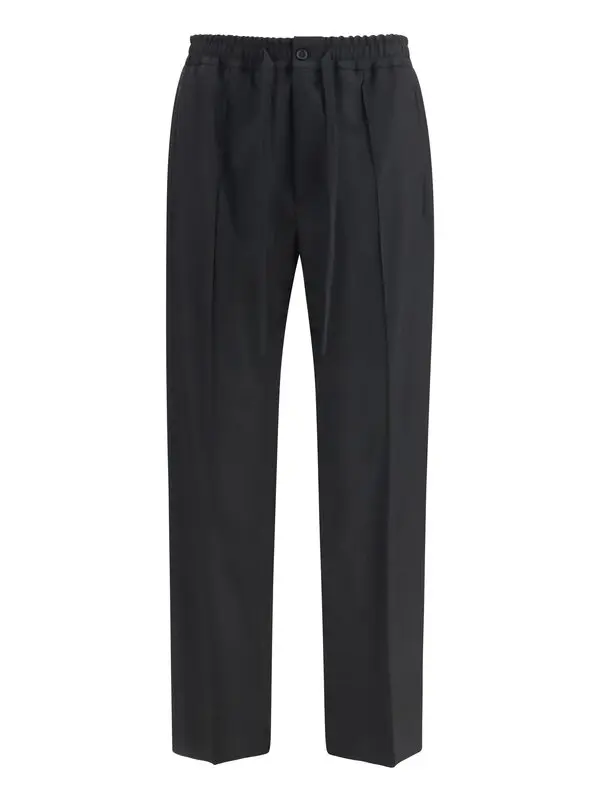 Valentino Garavani Vlogo Embroidered Cotton Gabardine Pants - Black