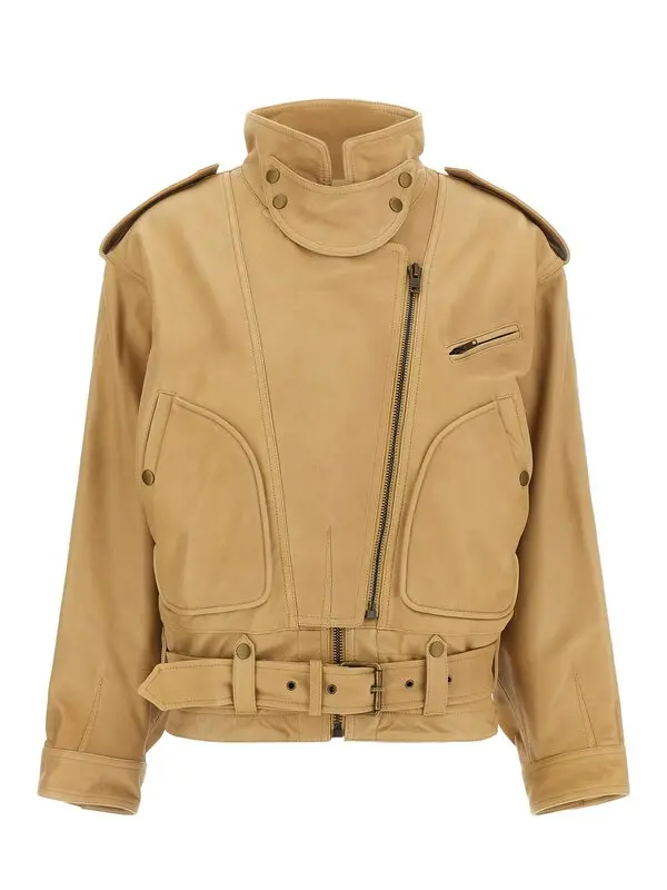 Isabel Marant Étoile Farza Leather Jacket - Cream