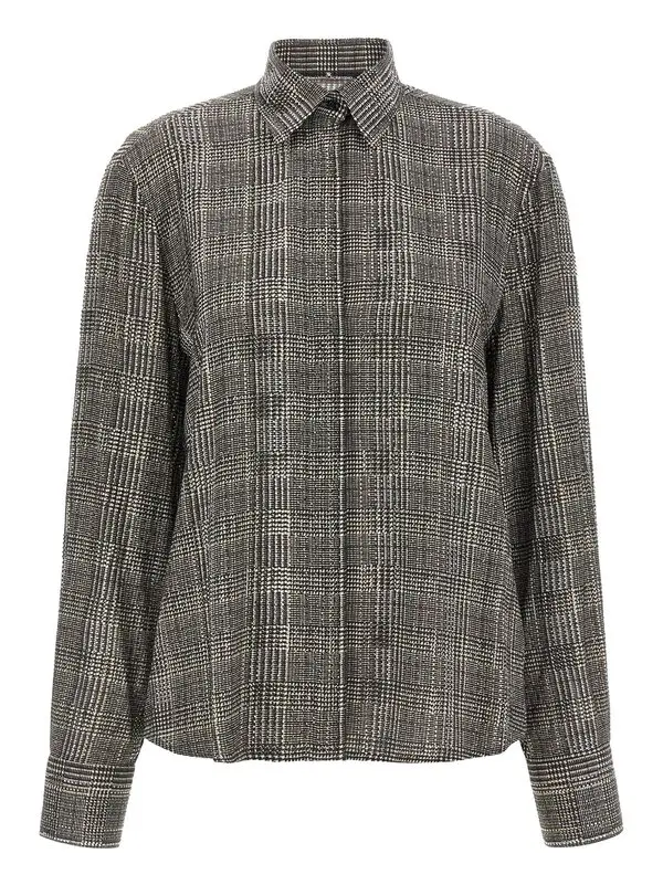 ERMANO SCERVINO Ermanno Scervino All-over Rhinestone Prince Of Wales Shirt - Gray