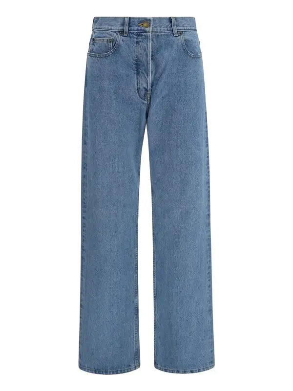 Thom Browne Selvedge Cotton Jeans With Adjustable Back Strap - Blue
