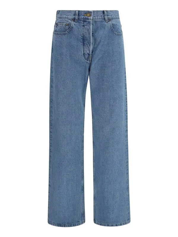 Thom Browne Selvedge Cotton Jeans With Adjustable Back Strap - Blue