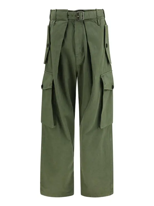 Loewe Cotton Cargo Pants - Green
