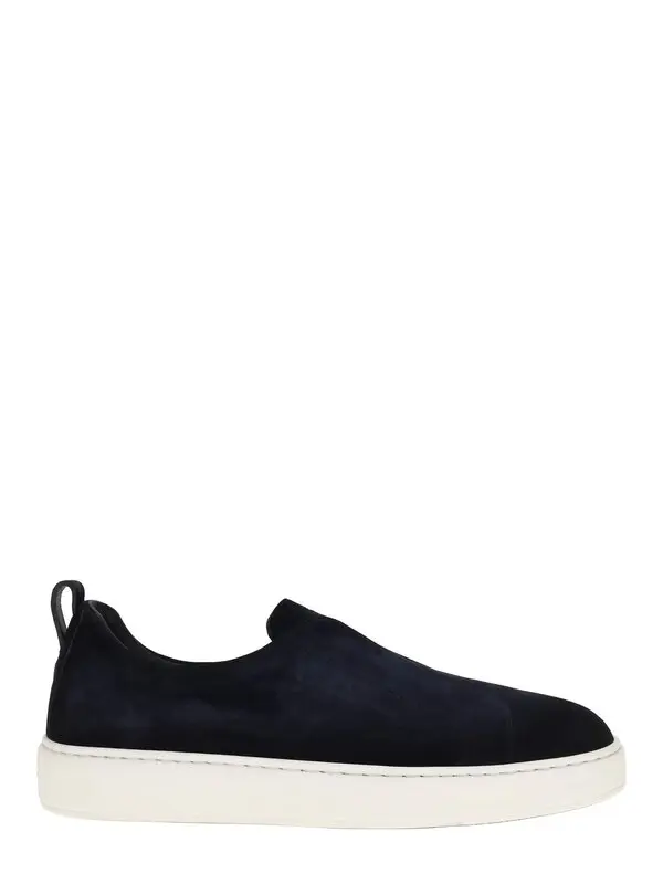 Santoni Suede Slip-on Sneakers - Blue