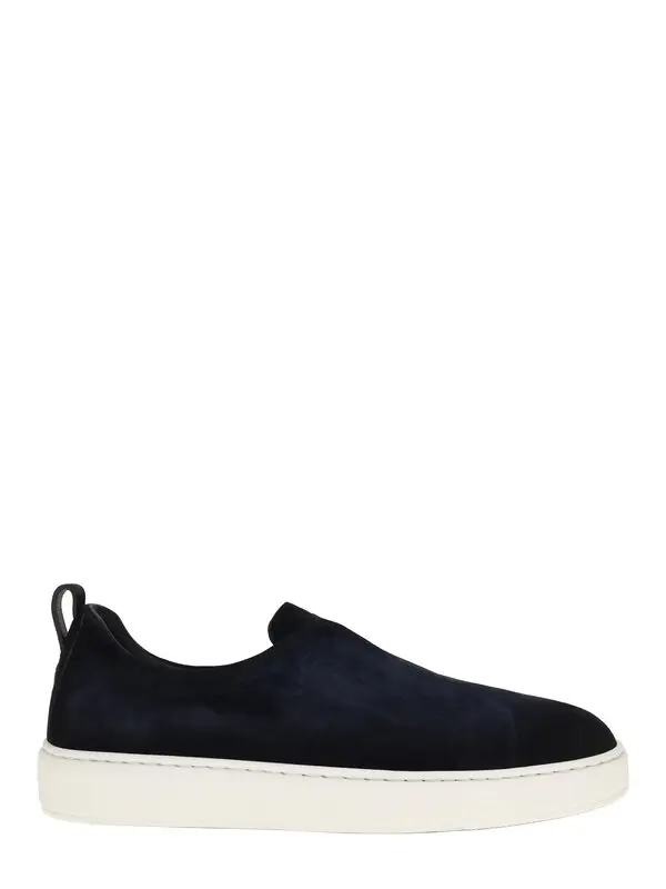 Santoni Suede Slip-on Sneakers - Blue