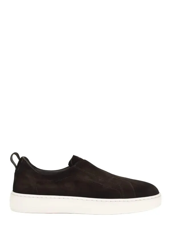 Santoni Suede Slip-on Sneakers - Brown