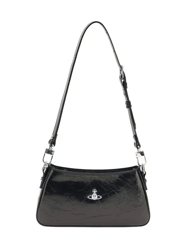 VIVIENNE WESTWOOD Tasha Mini Croc Shoulder Bag - Black