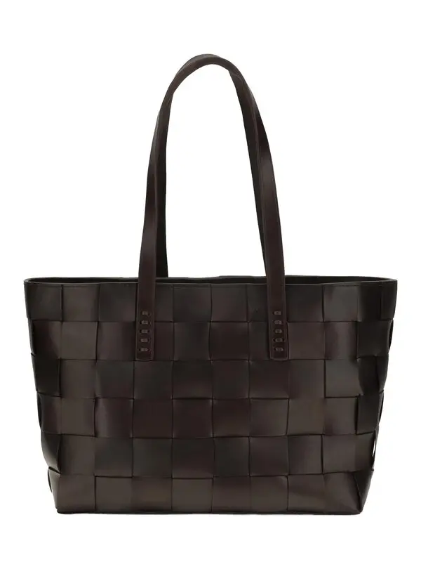 Dragon Diffusion Handwoven Leather Tote Bag - Brown