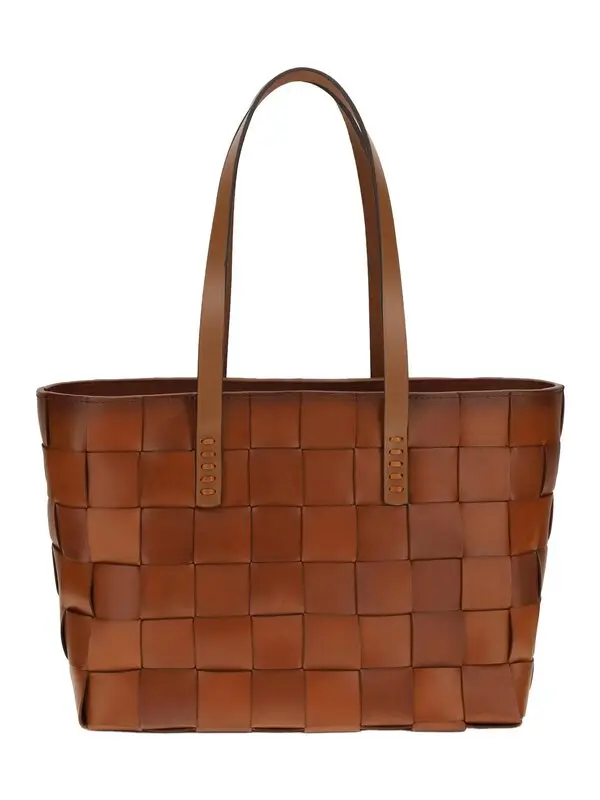 Dragon Diffusion Handwoven Leather Tote Bag - Brown
