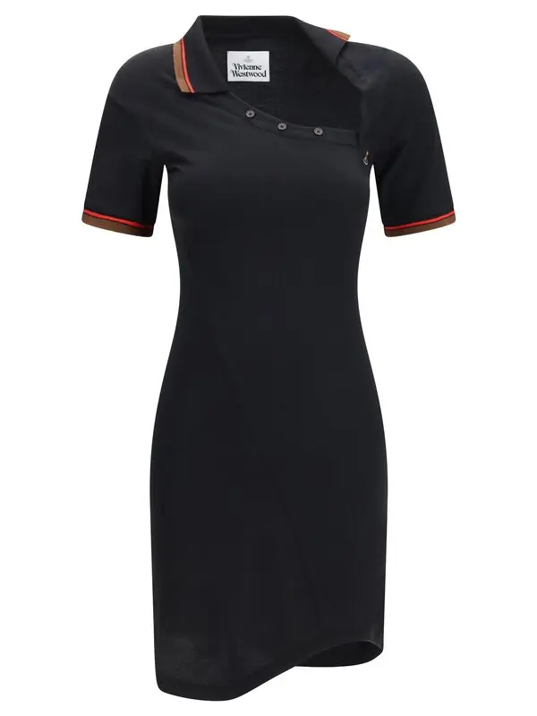 VIVIENNE WESTWOOD Cotton Piqué Polo Dress - Black