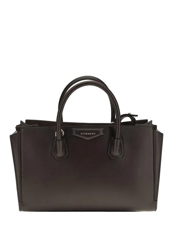 Givenchy Small Antigona Catchall Glossy Grained Leather Handbag - Brown