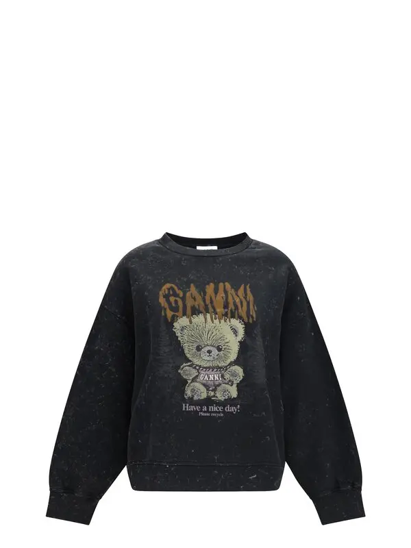 GANNI Isoli Forest Teddy Sweatshirt - Gray