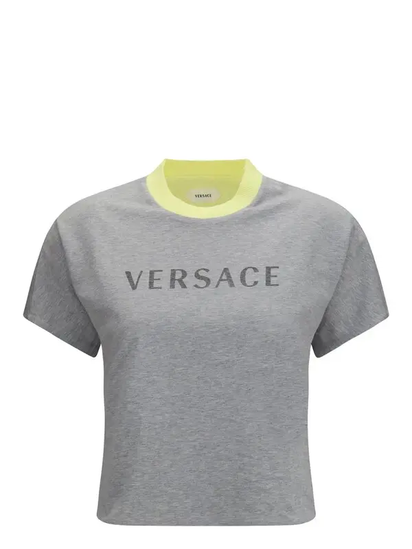 Versace Logo Cotton T-shirt - Gray