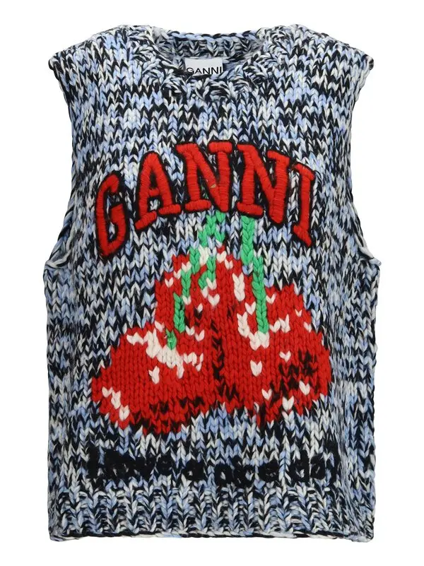 GANNI Wool Cherry Vest - Multicolor
