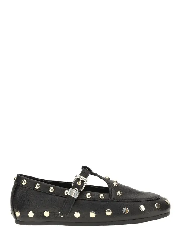 GANNI Mary Jenny Studded Ballerinas - Black