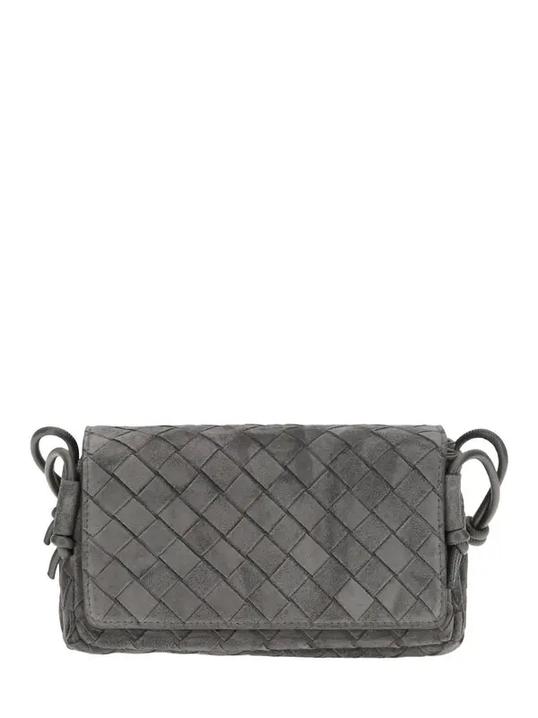 Bottega Veneta Notturno Suede Clutch - Gray