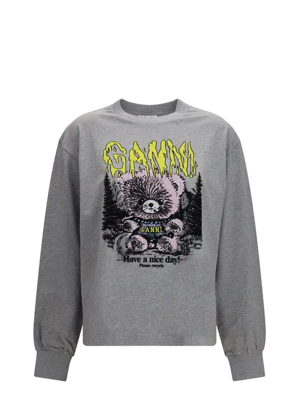 GANNI Isoli Teddy Forest Sweatshirt - Gray