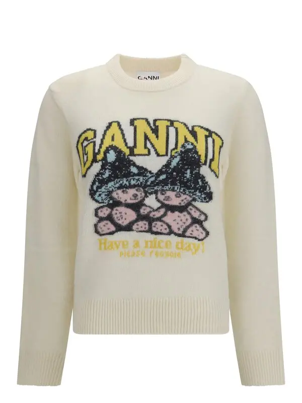 GANNI Isoli Teddy Forest Sweatshirt - Multicolor