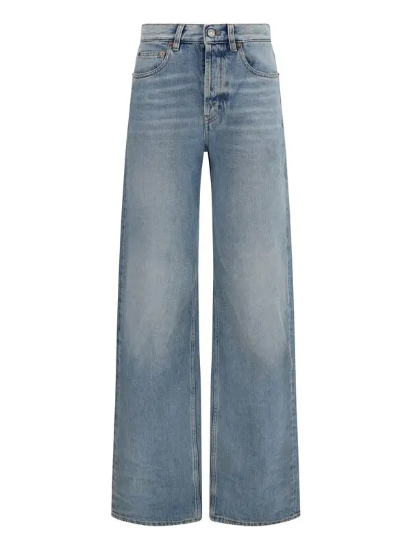 Saint Laurent High-waisted Wide-leg Jeans - Blue