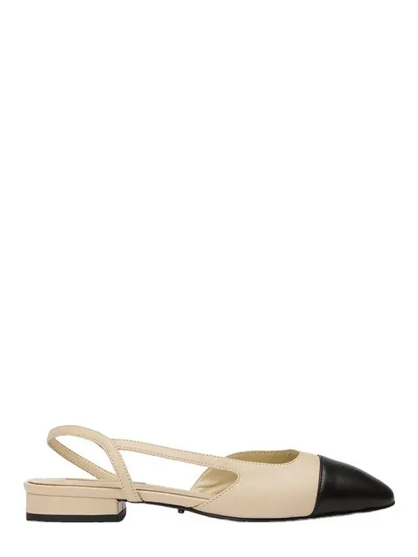 TONY BIANCO Pixie Slingback Flat - Vanilla Nappa/black