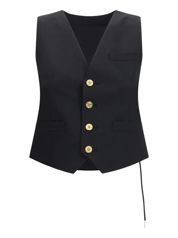 Sacai Twill Vest - Black