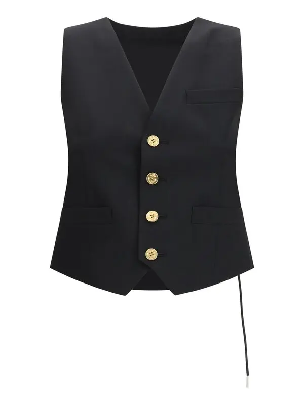 Sacai Twill Vest - Black