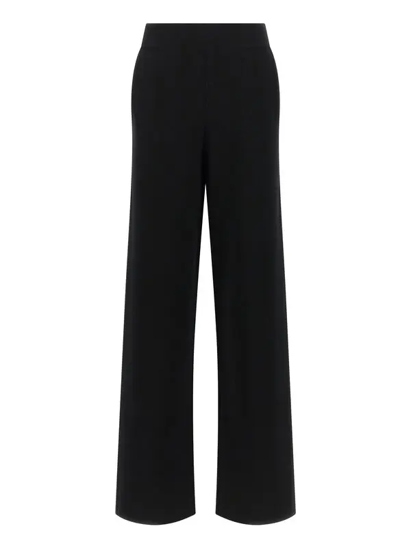 Max Mara Baldo Wide-leg Knit Pants - Black