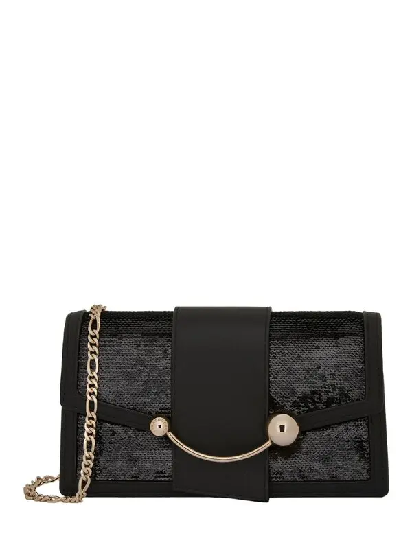 Strathberry Crescent On A Chain Bag - Black