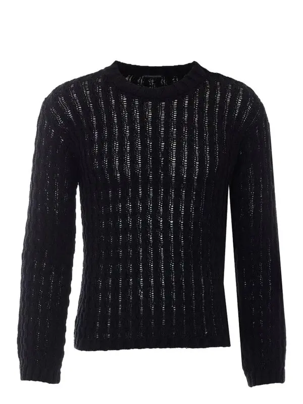 ANN DEMEULEMEESTER Twisted Crew Neck Sweater - Black