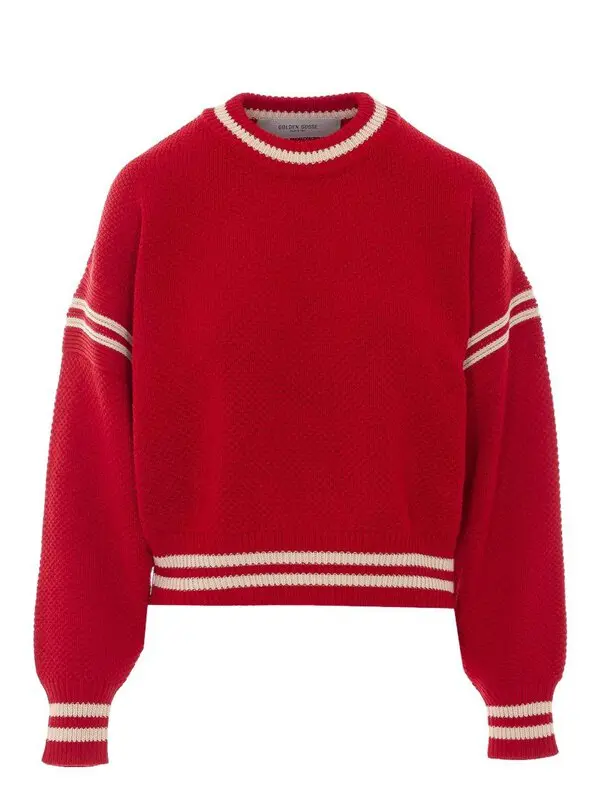GOLDEN GOOSE Embroidery Boxy Sweater - Red