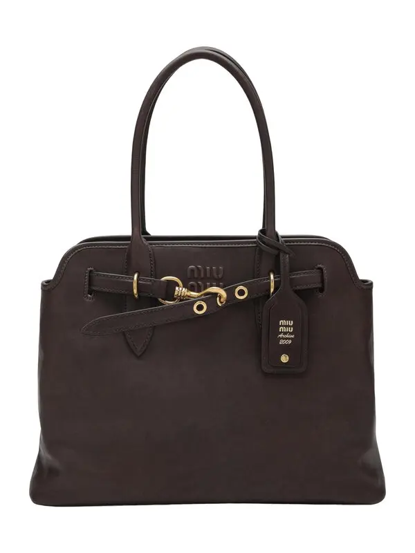 Miu Miu Radica Nappa Leather Aventure Bag - Brown