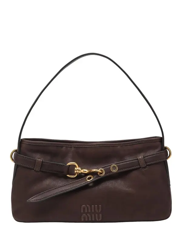 Miu Miu Nappa Leather Shoulder Bag - Brown