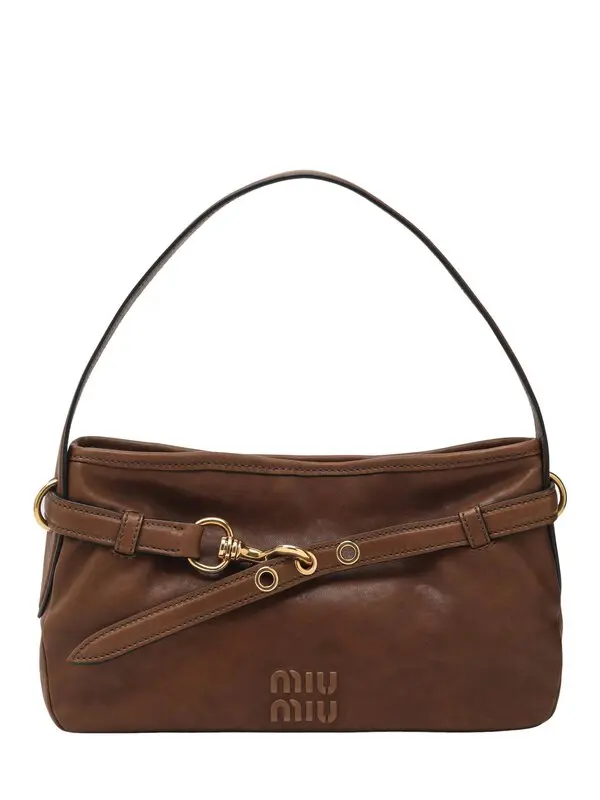 Miu Miu Rovere Nappa Leather Bag - Brown