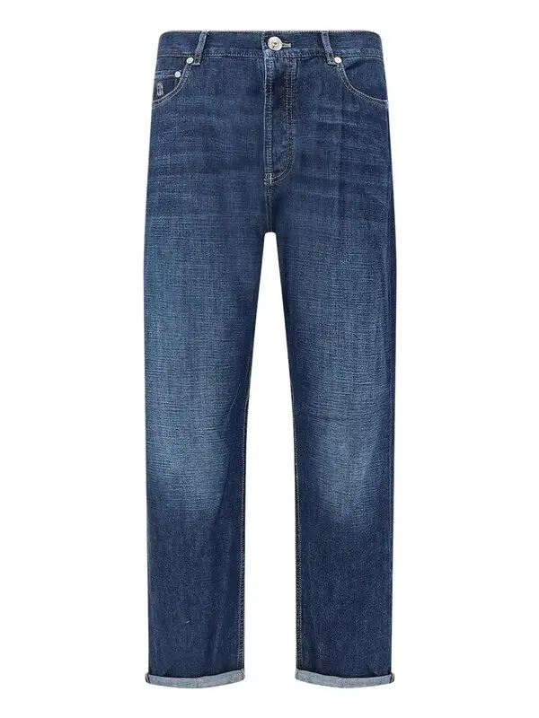 Brunello Cucinelli Straight Leg Cotton Jeans - Multicolor