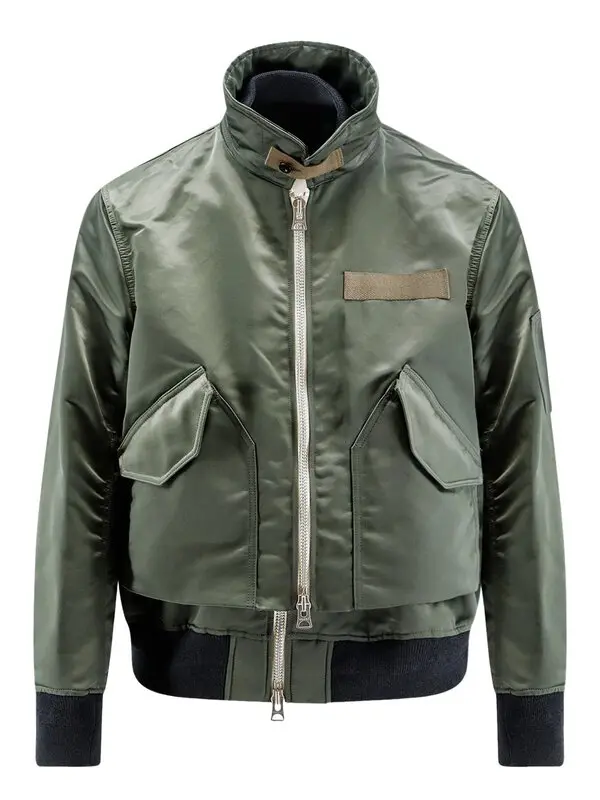 Sacai Double-layered Cotton And Nylon Jacket - Yellow