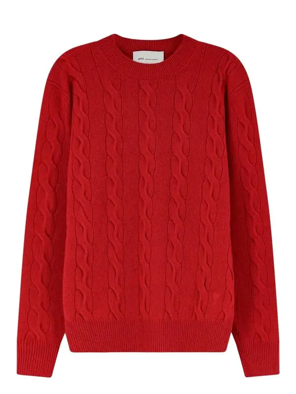 AMI Paris Cable Knit Wool Sweater - Multicolor