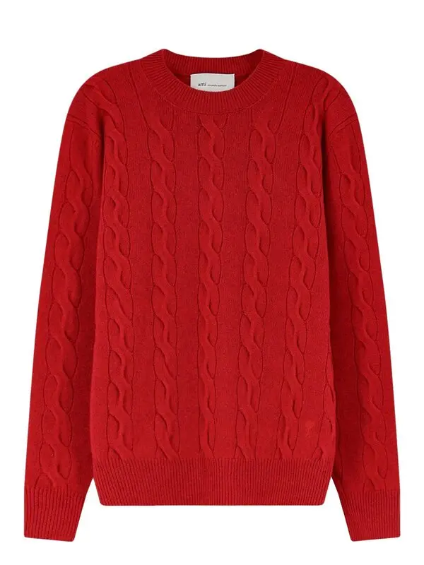 AMI Paris Cable Knit Wool Sweater - Multicolor