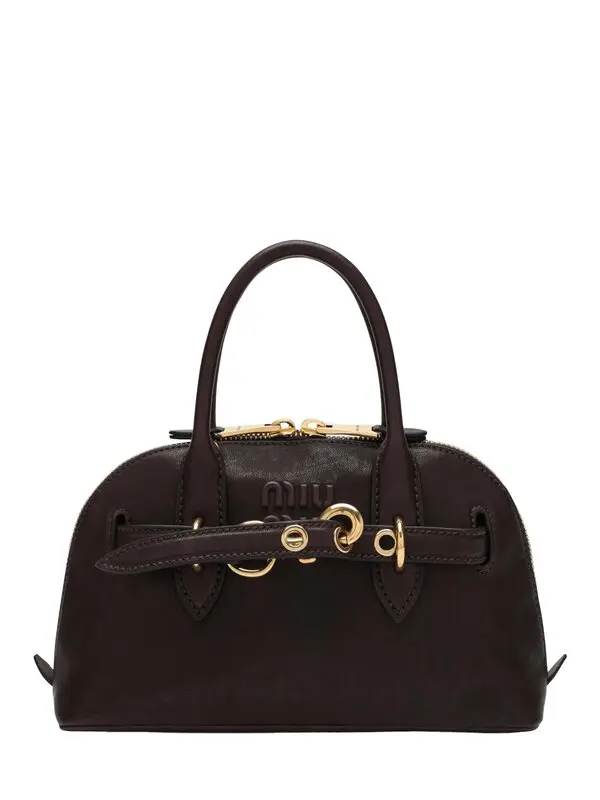 Miu Miu Small Aventure Bag In Nappa Leather - Brown