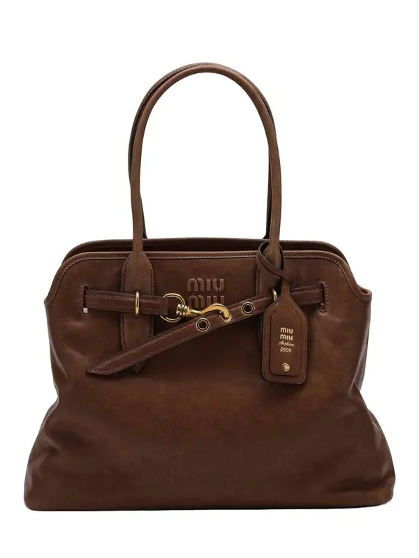 Miu Miu Rovere Nappa Leather Aventure Bag - Brown